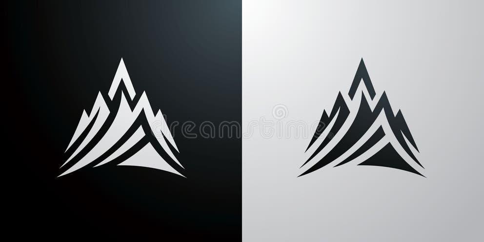 Stylized Mountain Peak Silhouette Vector Logo Stock Illustrations – 858 ...