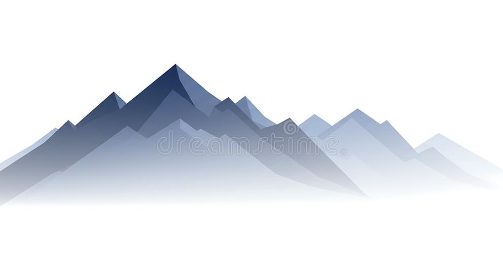 Stylized Mountain Range Illustration Featuring Sharp Peaks and Deep ...