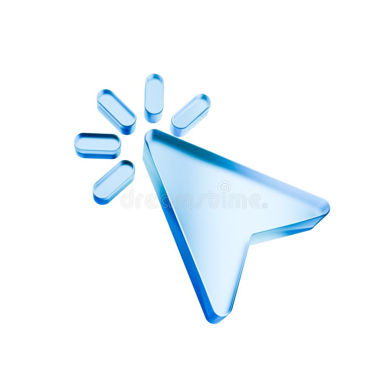 A Modern Pointed Mouse Click Icon, Isolated, Modern Frosted Glass ...