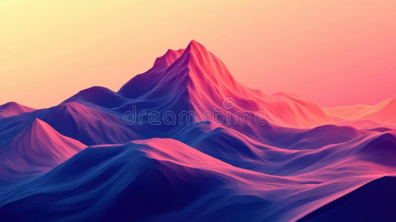 Muscle Structure Transformed into a Vibrant Mountain Landscape with ...