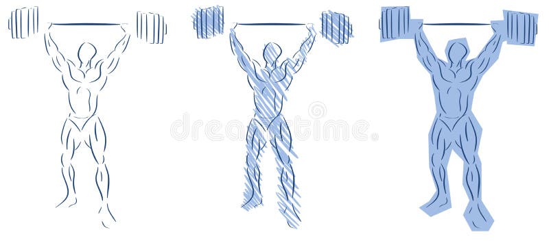 Stylized Muscular Man Doing Workout Stock Illustration - Illustration ...