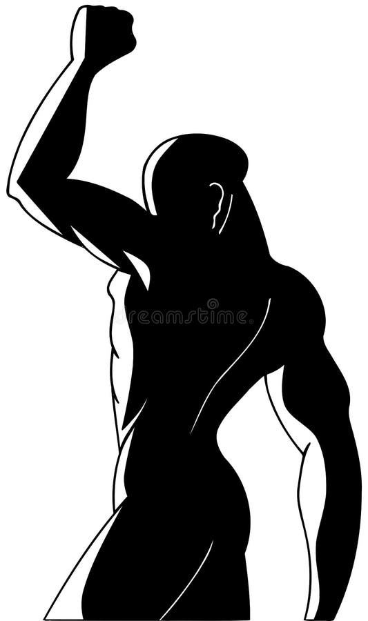 Stylized Muscular Man Doing Workout Isolated Stock Illustration ...