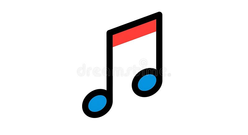 Stylized Musical Note Illustration Featuring a Large Eighth Note with a ...