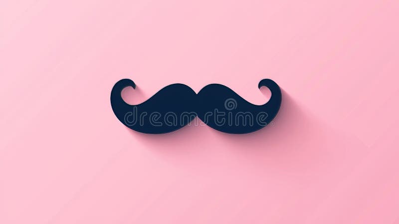 A Stylized Mustache Icon with Sparkles on a Pink Background, Featuring ...