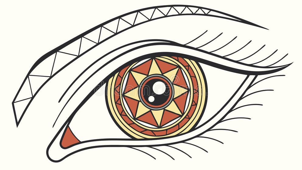 Stylized Mystical Eye Vector with Geometric Patterns for Esoteric Art ...