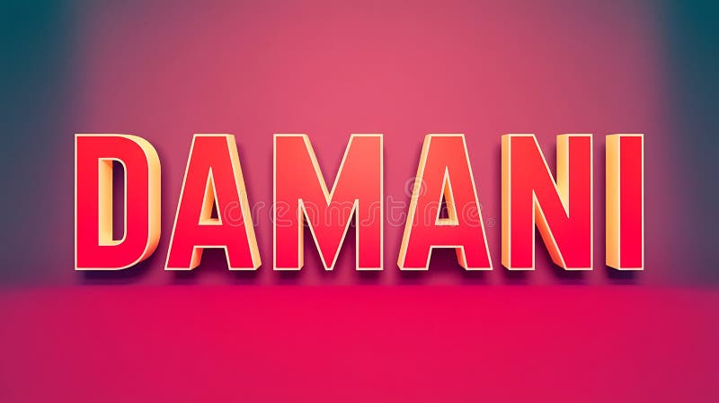 Stylized Name Damani Typography in Vibrant Colors on Gradient ...