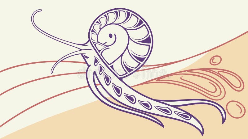 Stylized Nautilus Shell Abstract Marine Art, Vector Design Generative ...