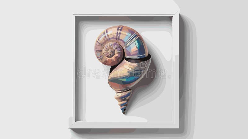 Stylized Nautilus Shell in a Gallery Frame Stock Vector - Illustration ...
