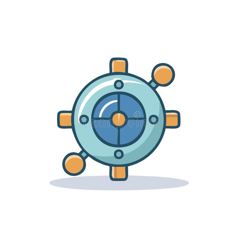 Stylized Navigation Compass Design Element Icon Illustration Guidance ...