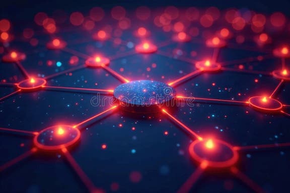 Stylized Network Diagram, Glowing Lines Connect Devices, Innovation ...