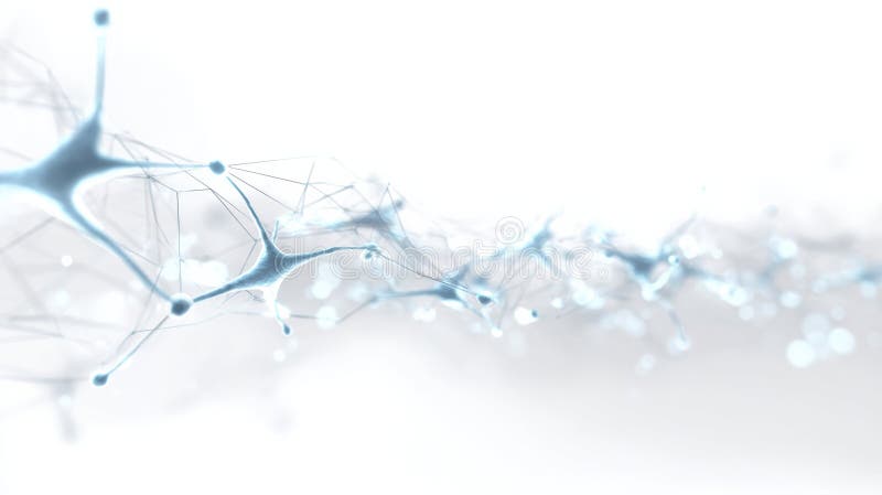 Stylized Neuron Pattern Creating a Calm Wave Layout with Ample White ...