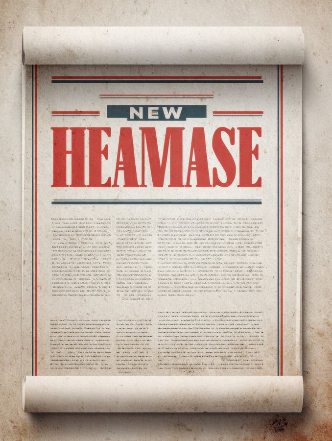Stylized Newspaper Headline Template Features Placeholders for a ...