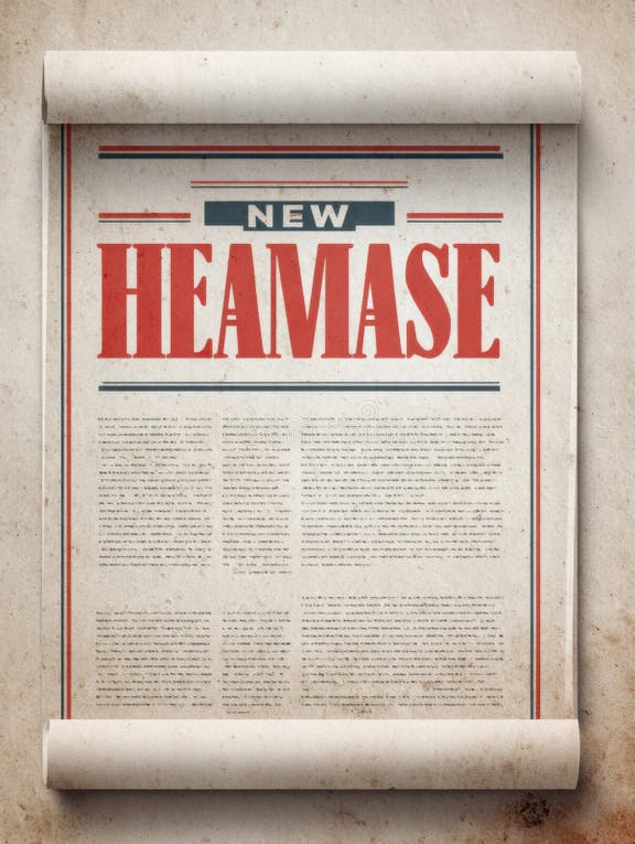 Stylized Newspaper Headline Template Features Placeholders for a ...