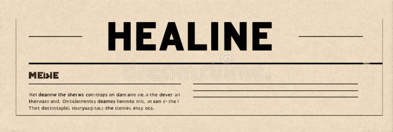 Stylized Newspaper Headline Template Featuring Placeholders for Message ...