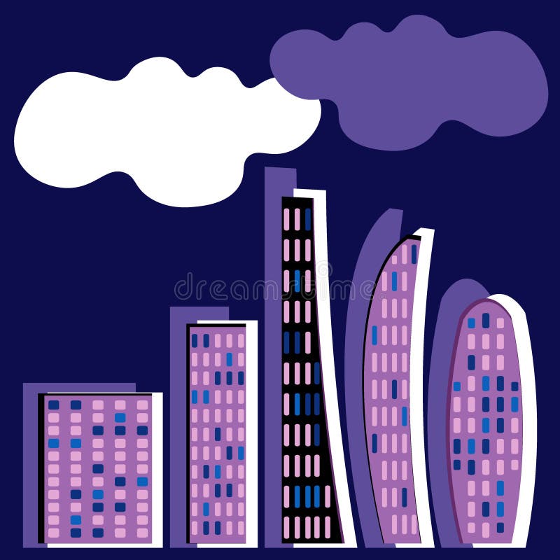 A Stylized Night City - Graphics. Megalopolis, Modern Architecture ...