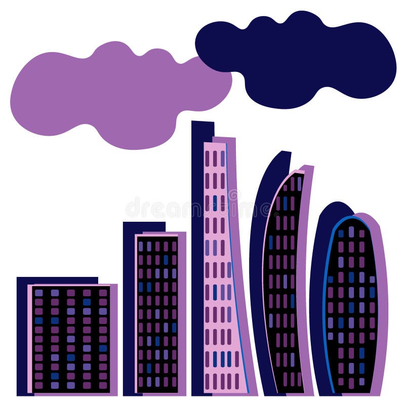 A Stylized Night City - Graphics. Megalopolis, Modern Architecture ...