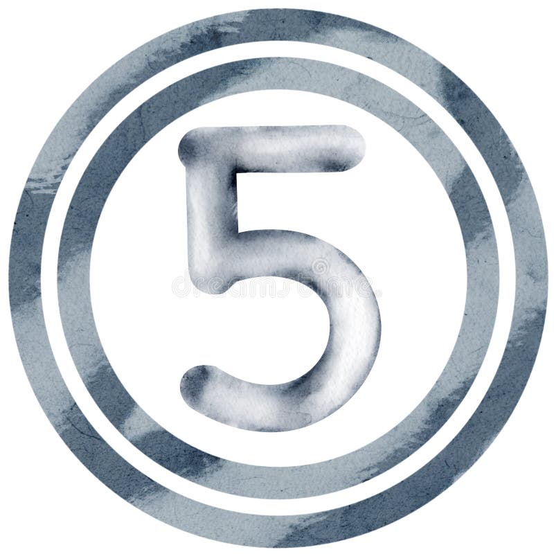 Stylized Number Five Design Printed on Fabric for Creative Textile ...