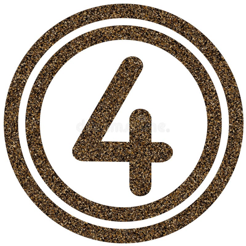 Stylized Number Four in Gold Texture Design Suitable for Textile Print ...