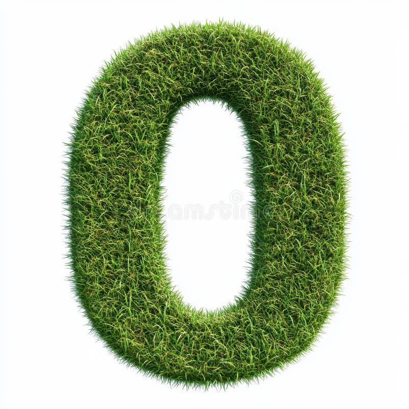 A Stylized Number "0" Made of Lush Green Grass, Symbolizing Nature and ...