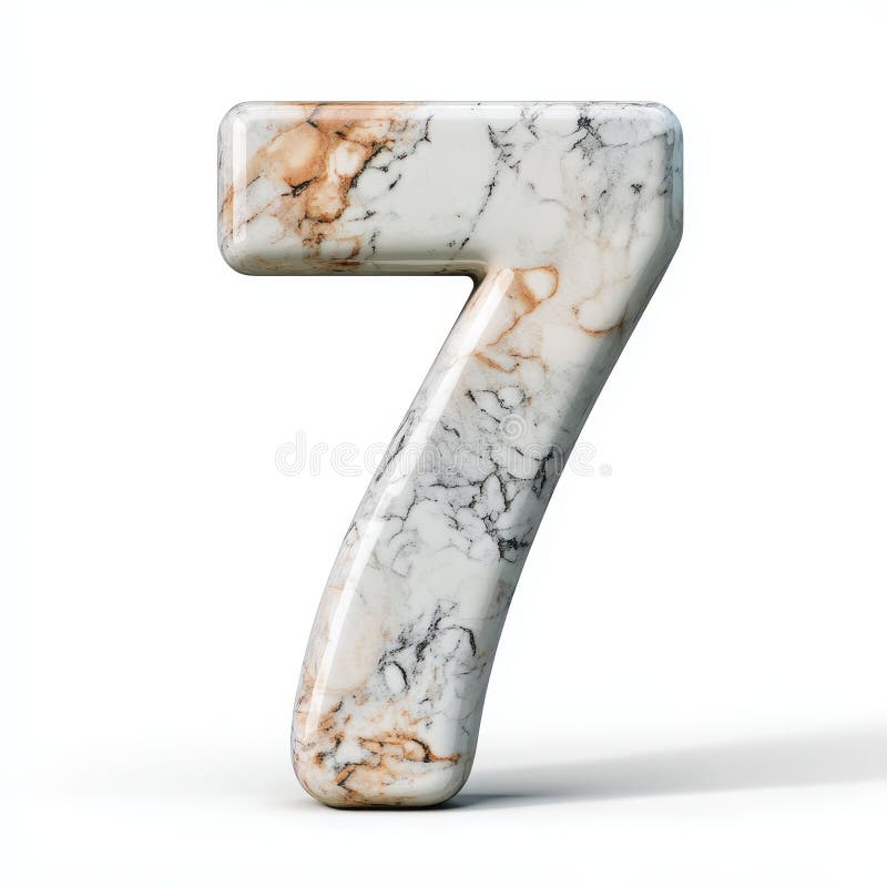 A Stylized Number 7 in a Marble Texture, Emphasizing Design and ...