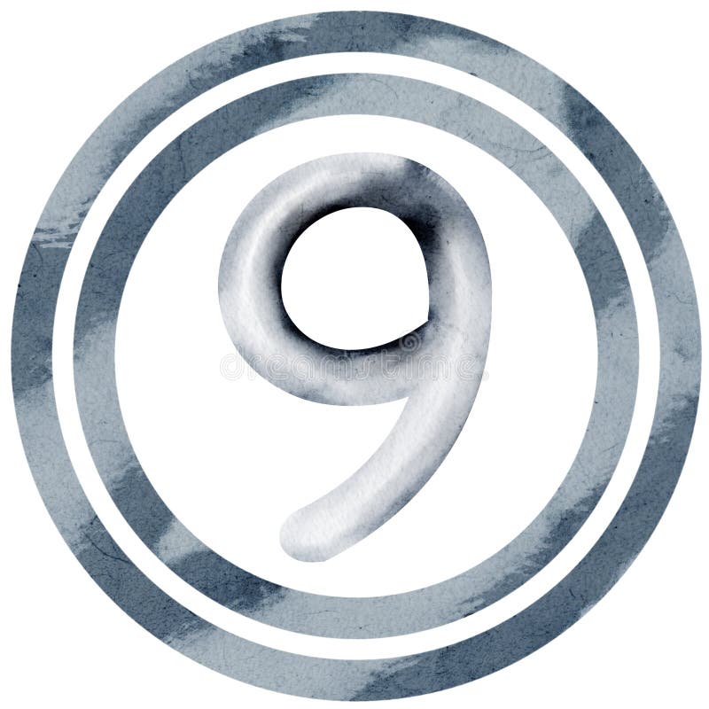 Stylized Number Nine Design Featuring a Textile Print in Circular ...