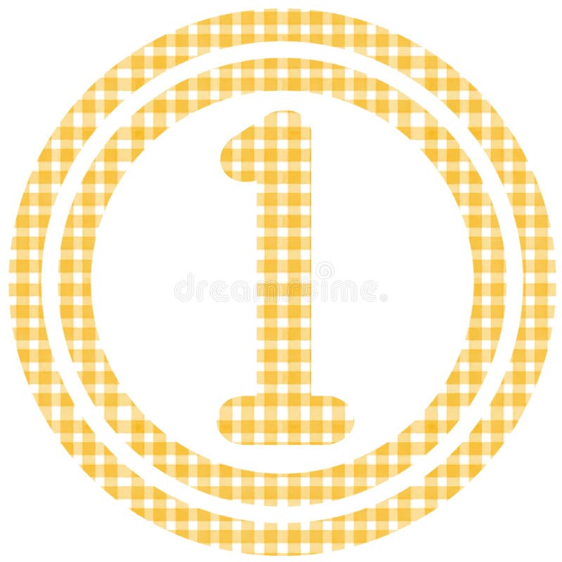 Stylized Number One Printed on Textured Fabric in a Cheerful Yellow ...