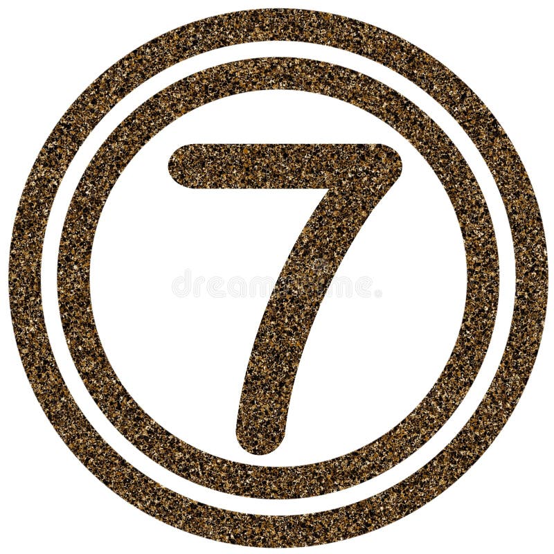 Stylized Number Seven Design Created Using Textile Pattern in Dark ...