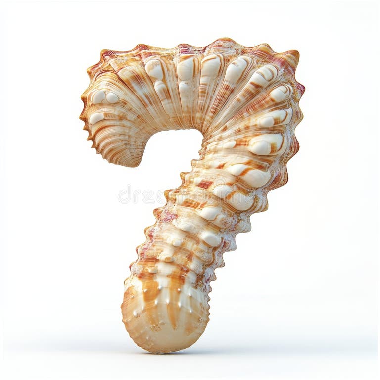 A Stylized Number Seven Shaped Like a Seashell, Showcasing Intricate ...