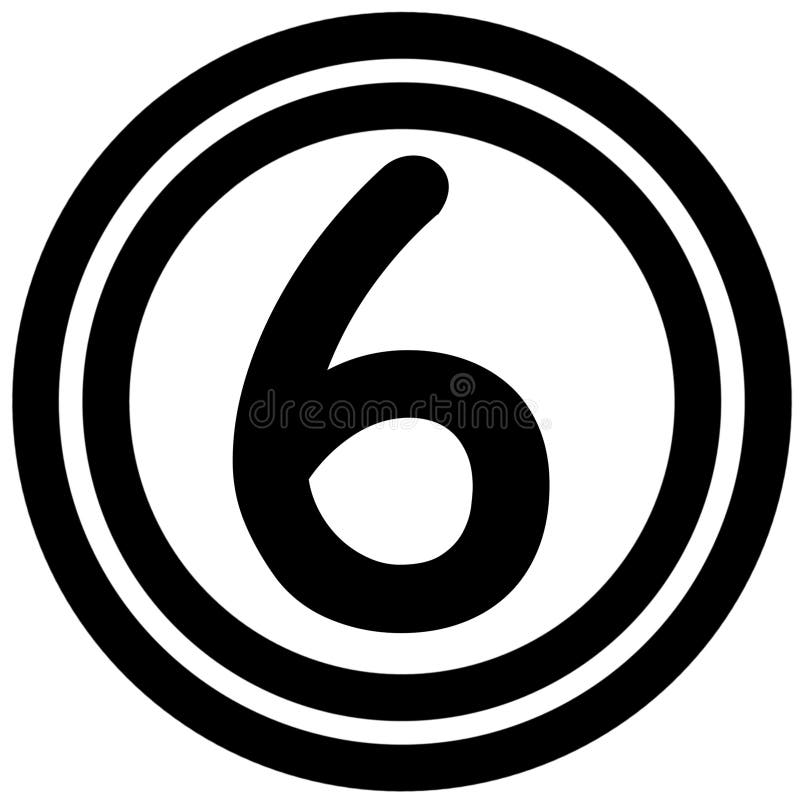 Stylized Number Six Design Perfect for Fabric Prints and Packaging ...