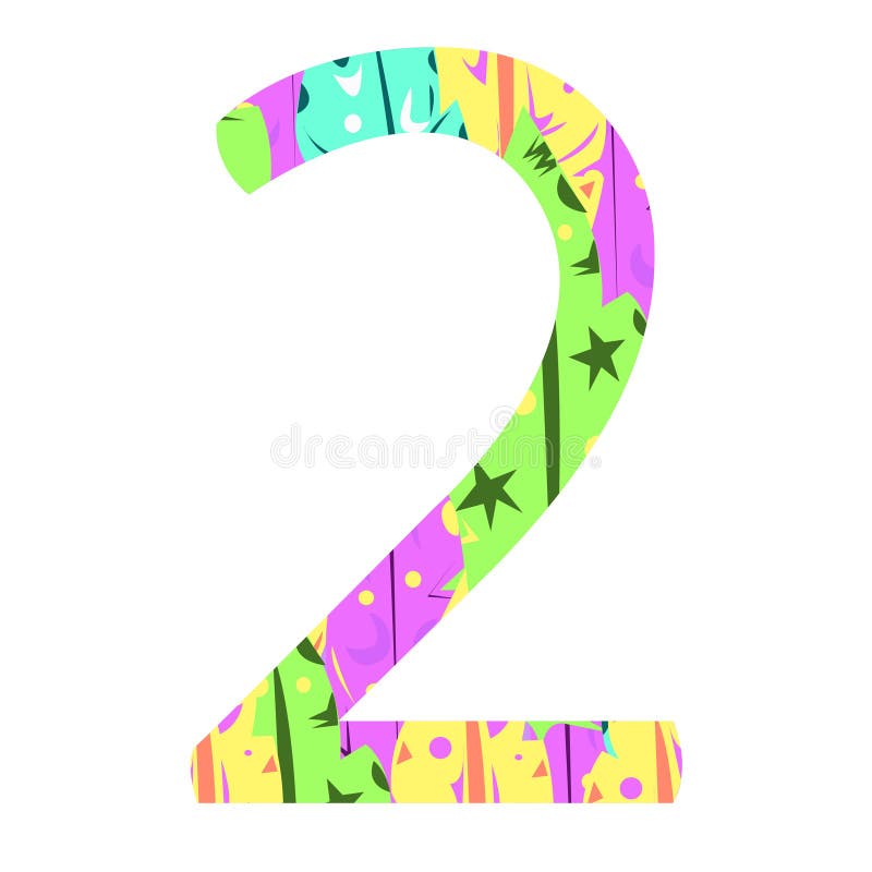 Stylized Number Two with an Abstract Pattern Stock Vector ...