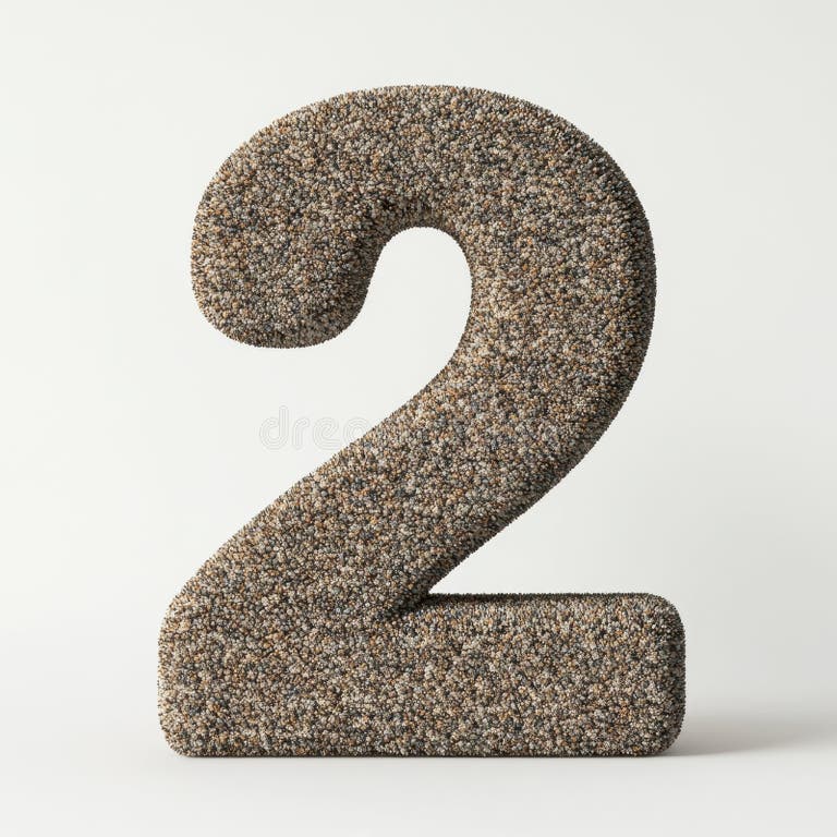A Stylized Number Two Made of Textured Material, Serving As a ...