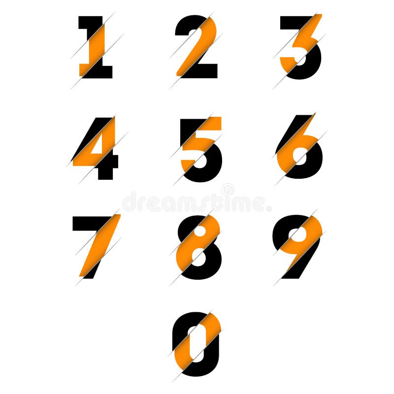 Stylized Numbers Design, Numbers Vector Illustration Stock Vector ...