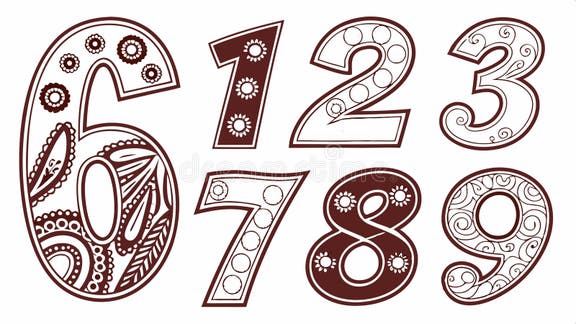 Stylized Numbers 123, Typography Design Element Vector Design ...