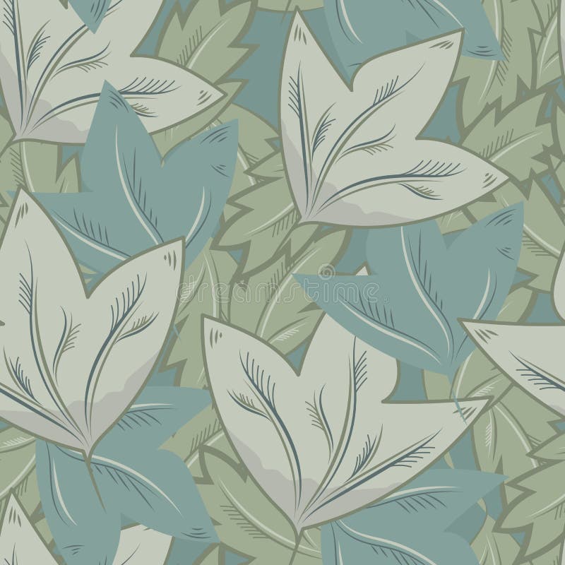 Stylized Oak and Maple Leaf Vector Seamless Pattern Background. Pastel ...