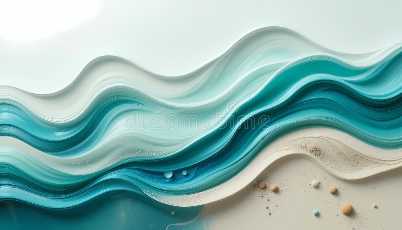 Stylized Ocean Wave Abstract Art. Summer, Beach, and Water Concept ...