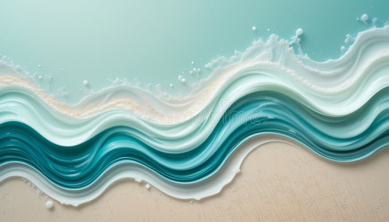 Stylized Ocean Wave Art. Summer, Beach, Sea, Water Concept Stock ...