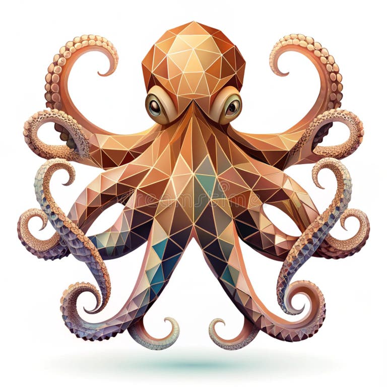 Geometric Abstract Octopus stock illustration. Illustration of octopus ...