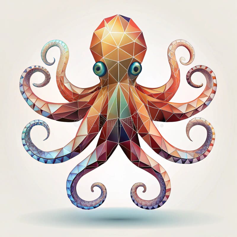 Geometric Abstract Octopus stock illustration. Illustration of ...