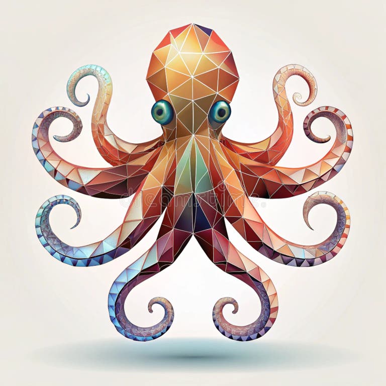 Geometric Abstract Octopus stock illustration. Illustration of ...