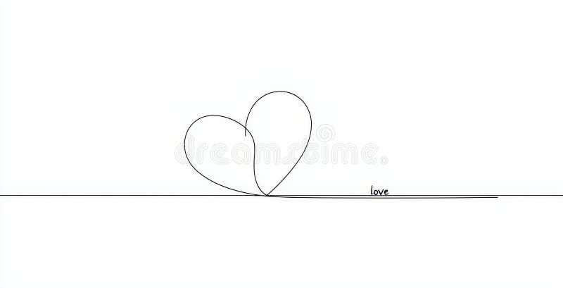 A Stylized One-line Heart Symbol with a Simple Linear Flourish ...