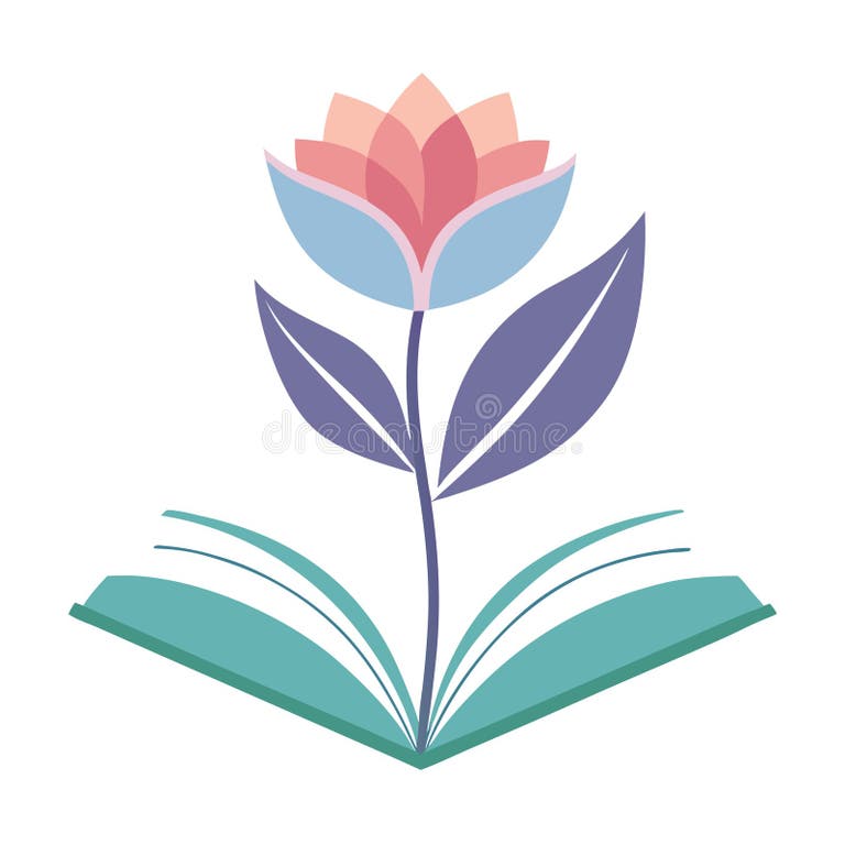 Open Book with Flower Blooming, Education and Growth, Knowledge Concept ...