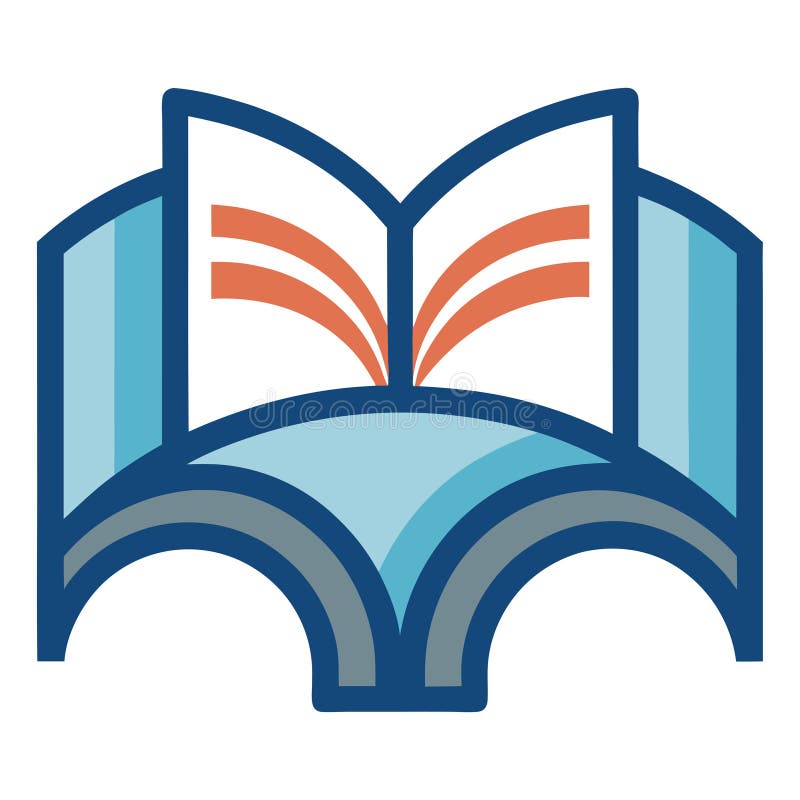 Stylized Open Book Icon Representing Knowledge, Education and Library ...