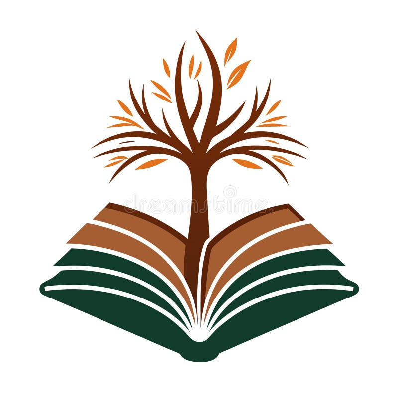 Knowledge Tree Book Logo stock vector. Illustration of novel - 32842606