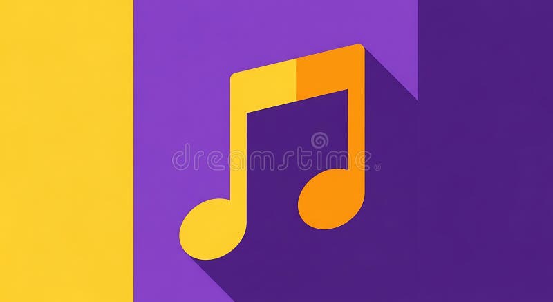 A Stylized Orange Musical Note Icon is Centered Against a Split ...