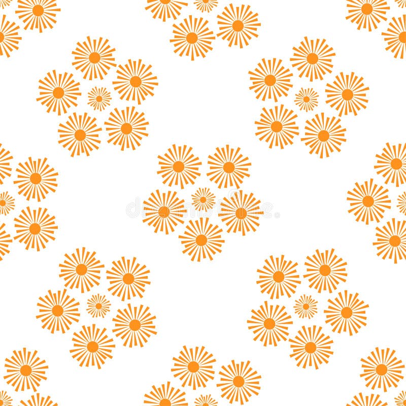 Stylized Orange Sun Rays Pattern on a White Background Stock Vector ...