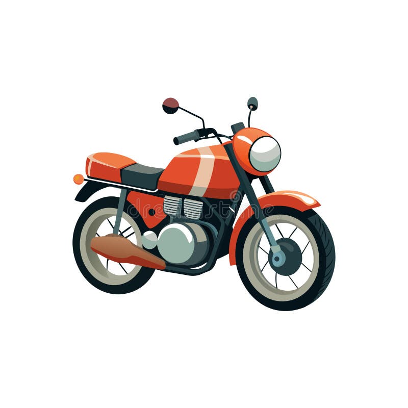 Stylized Orange and White Motorcycle Vector Illustration Design Stock ...