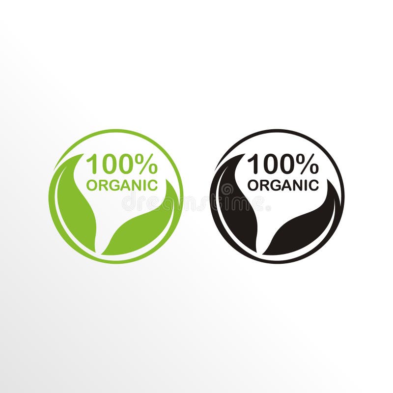 Stylized Organic Label with Green and Monochrome Color Stock Vector ...