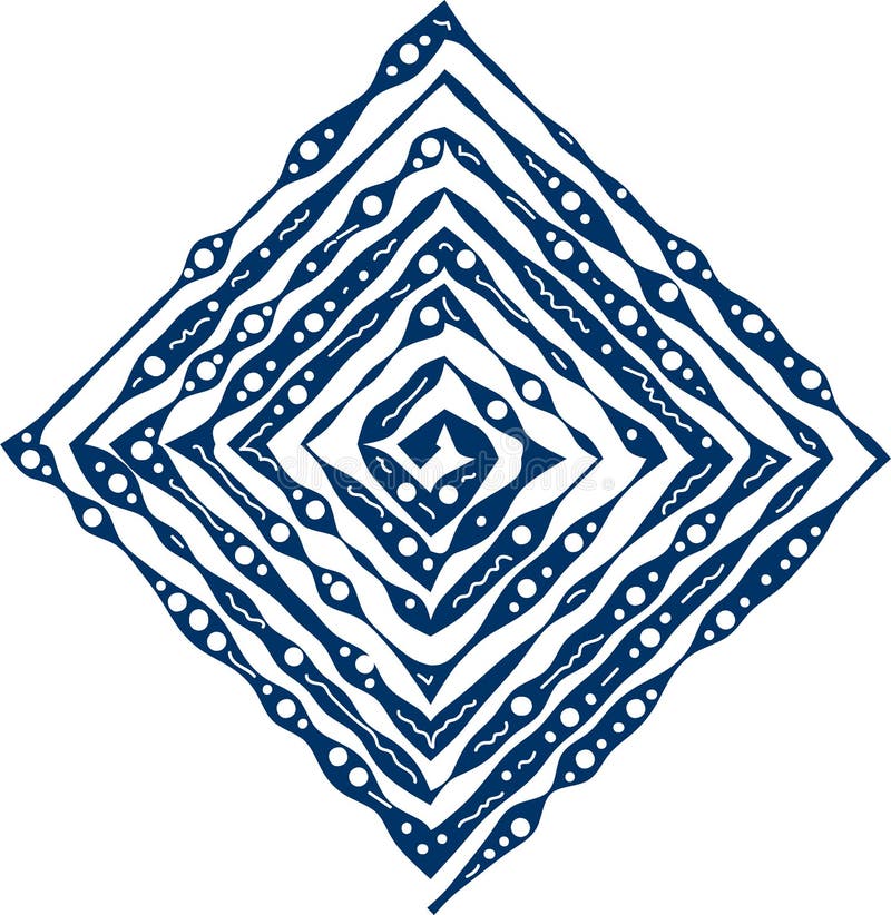 Stylized Ornamental Element. Rhombus Shape Stock Vector - Illustration ...