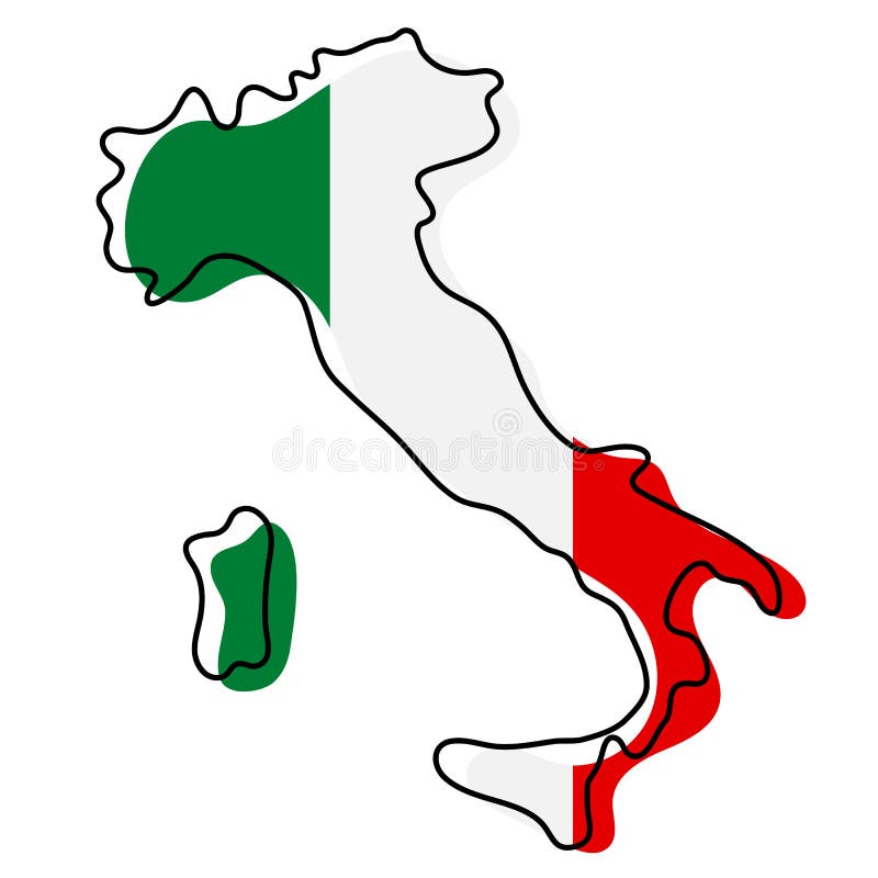 Stylized Map of Italy with Main Attractions and Landmarks. Vector ...