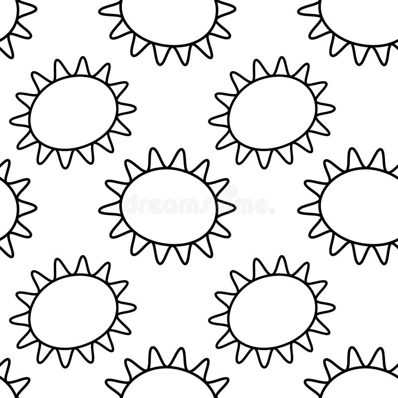 Outline Sun with Rays Stylized Hand Drawn Icon in Trendy Minimalism ...